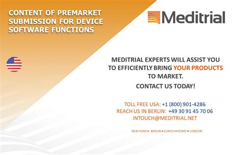 Content Of Premarket Submission For Device Software Functions Meditrial
