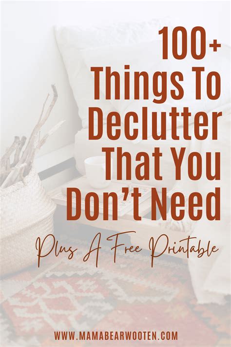 Plus Things To Declutter That You Don T Need And A Free Printable Checklist Artofit