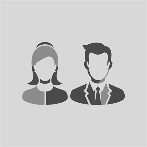 Premium Vector Woman And Man Default Avatar Profile Icons Gray