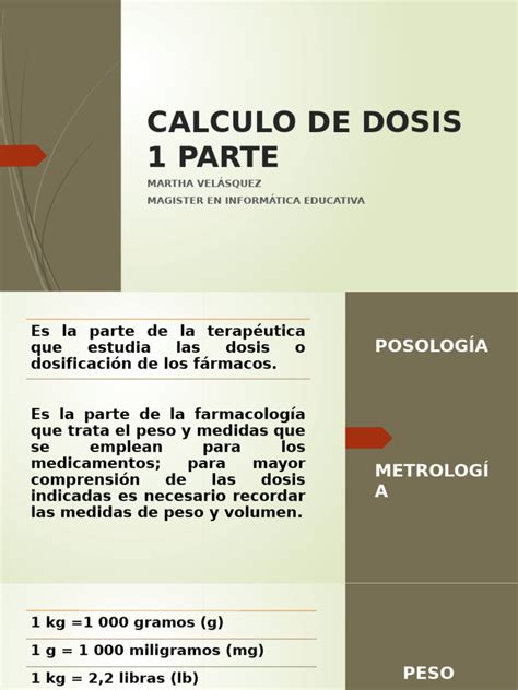 Guía De Cálculo De Dosis Médicas Pdf Medicamentos Con Receta