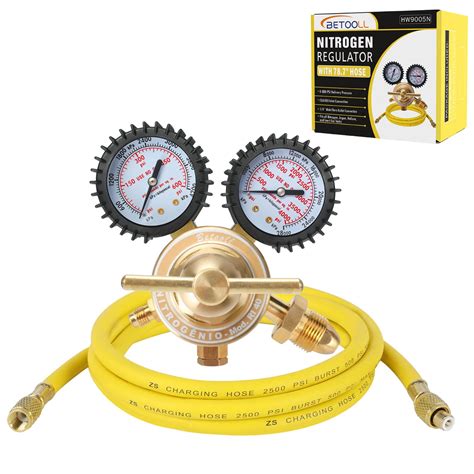 Betooll Nitrogen Regulator Nitrogen Gauge With 787 Hose 0 600 Psi
