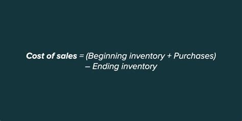 Cost Of Sales Definition Formula And Ways To Lower It