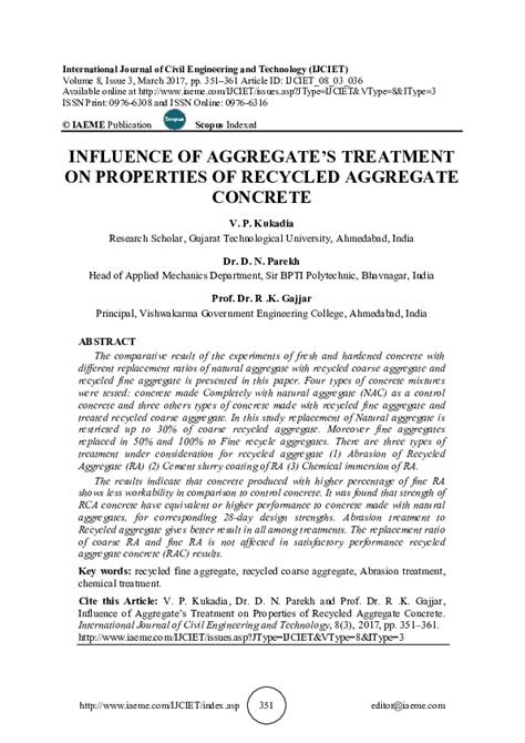 Pdf Influence Of Aggregates Treatment On Properties Of Recycled Aggregate Concrete