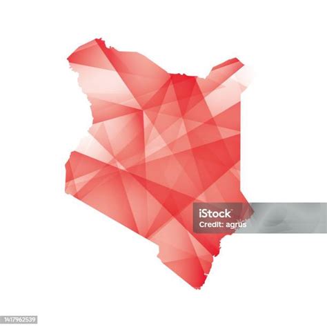 붉은 색의 기하학적 모양이있는 케냐지도의 벡터 일러스트 레이 션 케냐에 대한 스톡 벡터 아트 및 기타 이미지 케냐 지도 추상적인 Istock