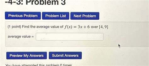 solved 4 3 problem 3 1 ﻿point ﻿find the average value of