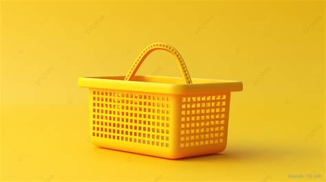 미니멀리스트 스타일로 3d 렌더링된 노란색 만화 식료품 쇼핑 바구니 쇼핑 바구니 시장 바구니 시장 카트 배경 일러스트 및 사진 무료 다운로드 Pngtree