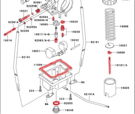 CARBURETOR REBUILD KIT MAIN JET GASKET NEEDLE IDLE SPRING MIKUNI VM24 65cc Mini | eBay
