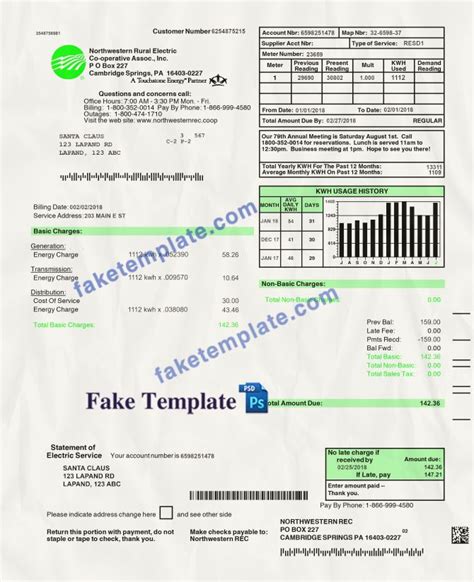 Editable Utility Bill Xfinity Bill Template