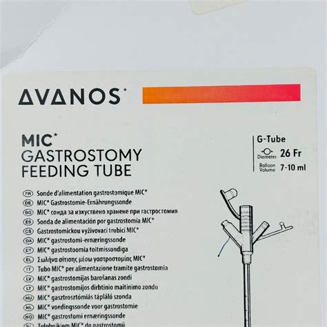New Avanos Ref 0100 26 Mic Gastrostomy Feeding Tube 26 Fr Exp 202507