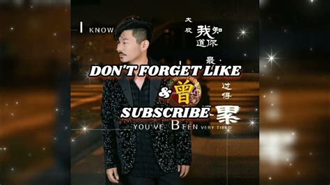 我知道你最近过得很累 Wo Zhi Dao Ni Zui Jin Guo De Hen Lei 大欢 Da Huan 【中 Pinyin】 Youtube