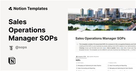 Sales Operations Manager Sops Template By Sops Notion Marketplace