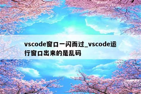 vscode窗口一闪而过 vscode运行窗口出来的是乱码 陕西卓智工作室