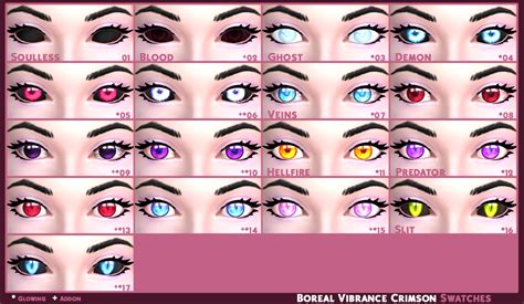 Boreal Vibrance Crimson Default Vampire Eyes With Extras The Sims 4