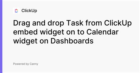 drag and drop task from clickup embed widget on to calendar widget on