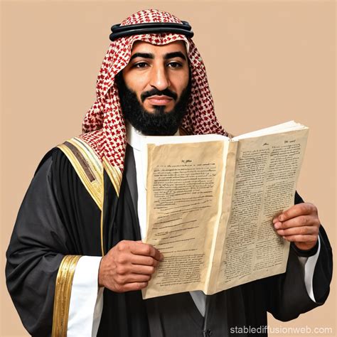 Arab Man Reads Letters About Egyptian Government Stable Diffusion Online