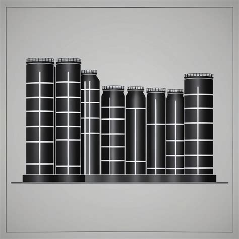 In The Style Of A Powerpoint Icon That Represents An Industrial Building That Is Made Up Of A