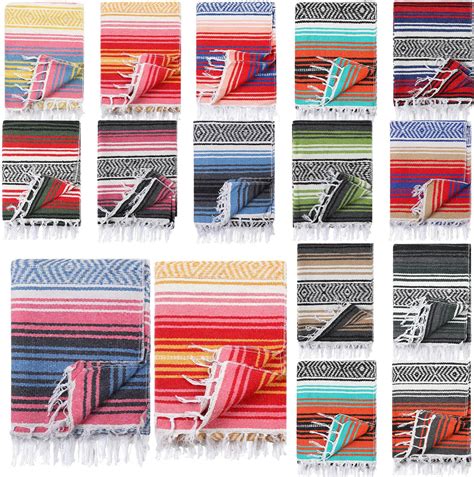 Haull 10 Pcs Mexican Beach Blankets Bulk Authentic Mexican