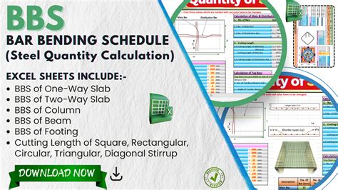 Bar Bending Schedule Bbs Excel Sheet