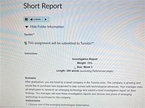 Hide Folder Information Turnitin 57 This Assignment