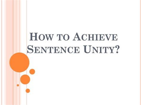 Unity Coherence Emphasis Pptx