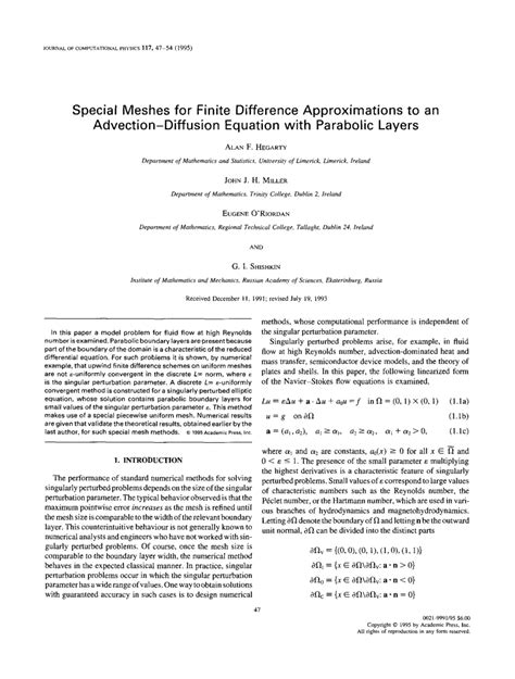 Pdf Special Meshes For Finite Difference Approximations To An