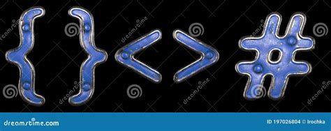Set Of Symbols Left Right Bracket And Left Right Perentheses Made Of Leather 3d Render Font