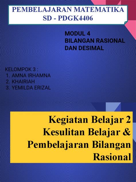 Modul 4 Pembelajaran Matematika Sd Pdf