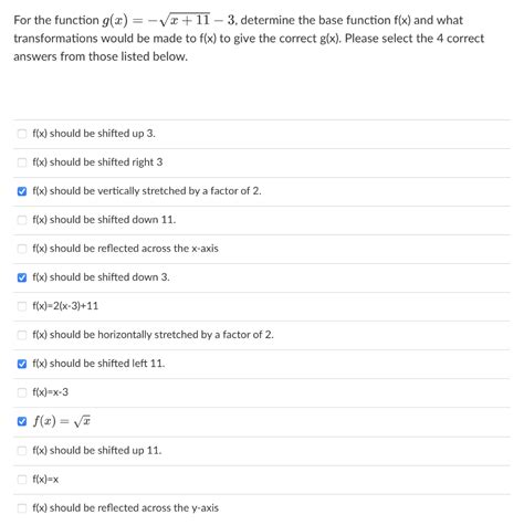Solved For The Function G X −x 11−3 Determine The Base
