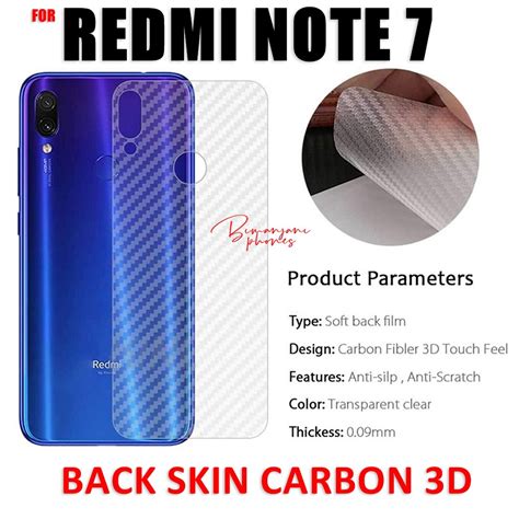 Jual Xiaomi Redmi Note Note Pro Back Skin Carbon Film D Shopee Indonesia