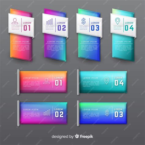 Free Vector Realistic Glossy Infographic Element Set
