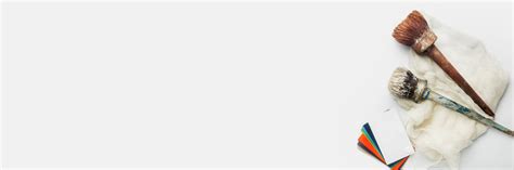 흰색 배경에 페인트와 페인트 브러시의 음영 색상 팔레트 배너 플랫 레이 상단 보기 0명에 대한 스톡 사진 및 기타 이미지 0명 Diy 개선 Istock