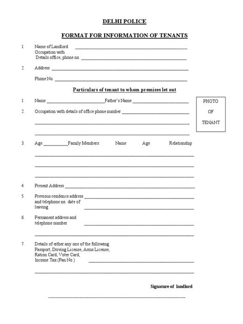 Tenant Verification Form Pdf Landlord Government And Personhood