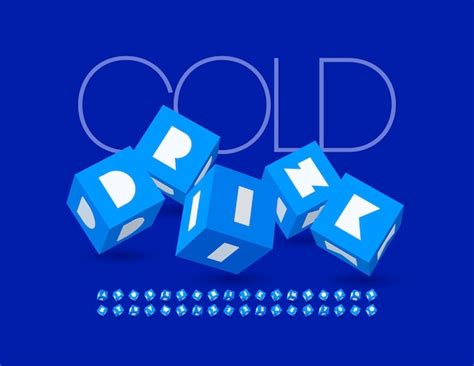 메뉴 바 카페 크리에이 티브 3d 글꼴 큐빅 알파벳 문자 및 숫자 세트에 대 한 벡터 기호 차가운 음료 프리미엄 벡터