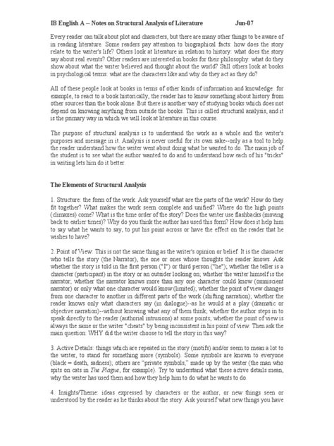 Structural Analysis Of Literature Pdf