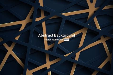 Premium Vector Abstract 3d Background With Dark Blue Papercut