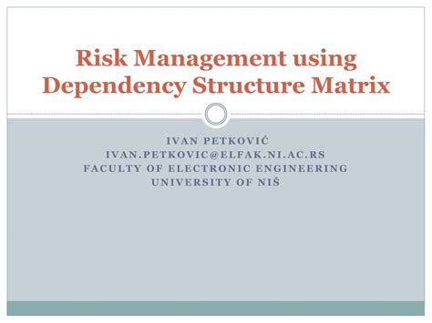 Ppt Risk Management Using Dependency Structure Matrix Powerpoint