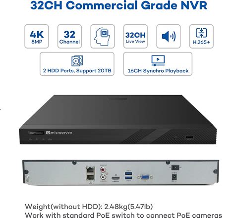 K Channel Network Video Recorder NVR For Security Camera CH P MP MP MP MP K