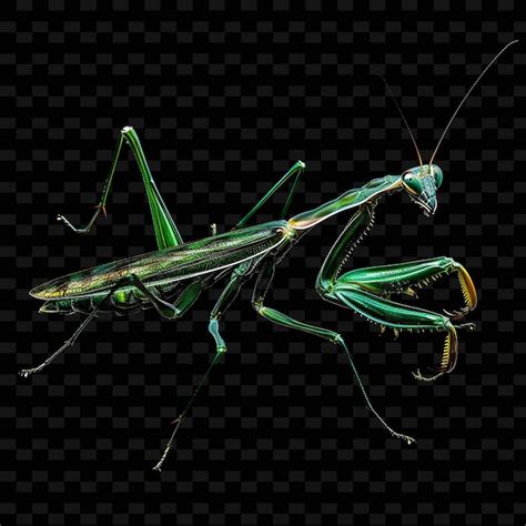 Premium Psd A Green Grasshopper With A Yellow And Black Background