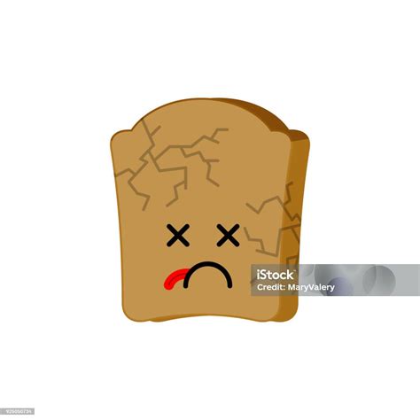Roti Kering Terisolasi Emoji Makanan Mati Ilustrasi Vektor Ilustrasi