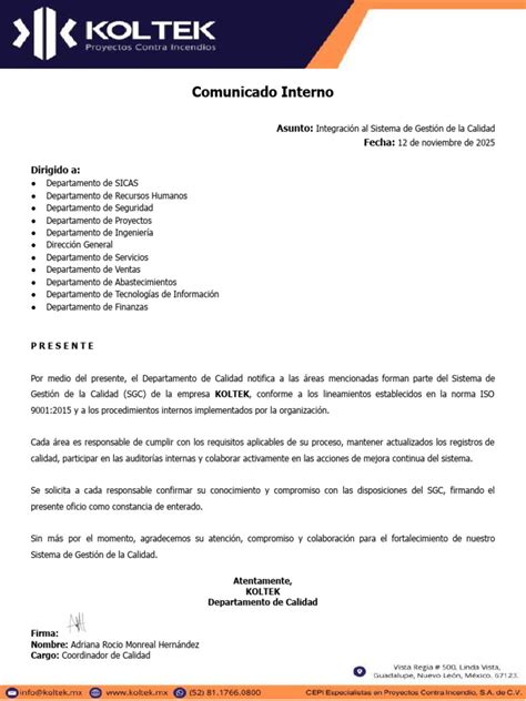 Comunicado Interno Pdf