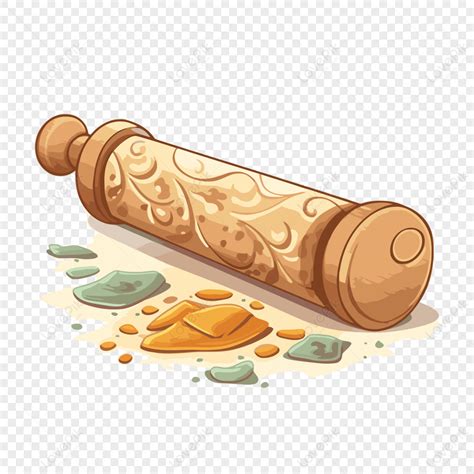Rolling Pin Clipart Rolledup Scroll With Gold Cartoon Vector Cartoon Scrolls Png Image And