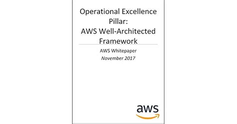 Operational Excellence Pillar Aws Well Architected Framework By Aws Whitepapers