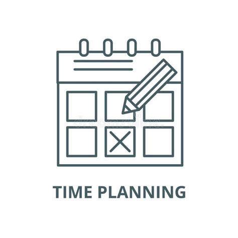 Ligne Icône Concept Linéaire Signe Densemble Symbole De Vecteur De Planification De Temps
