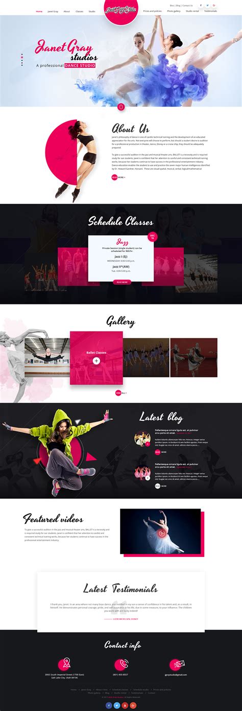 An Interactive Dance Studio Web Design On Behance