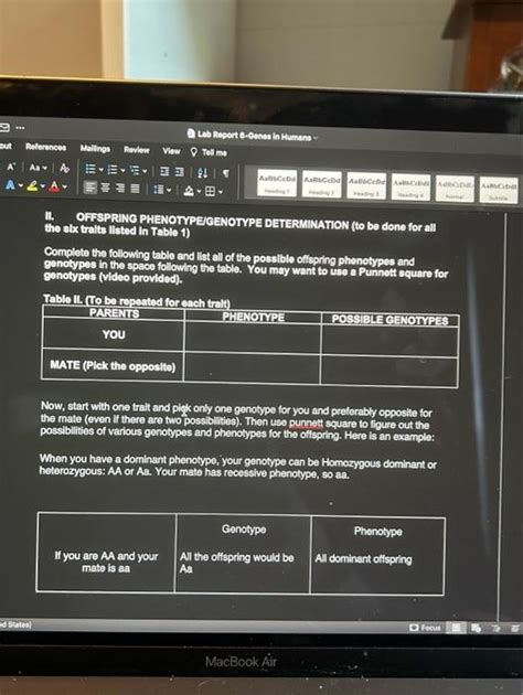 Lab Report Genetics Demonstration Of The Basic Chegg Com