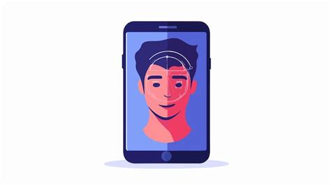 Facial Recognition Technology Using Mobile Phone Vector Illustration Premium Ai Generated Vector
