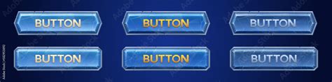 Medieval Ui Game Scratched Button With Silver Frame Fantasy Rpg Title Sign Design On Dark