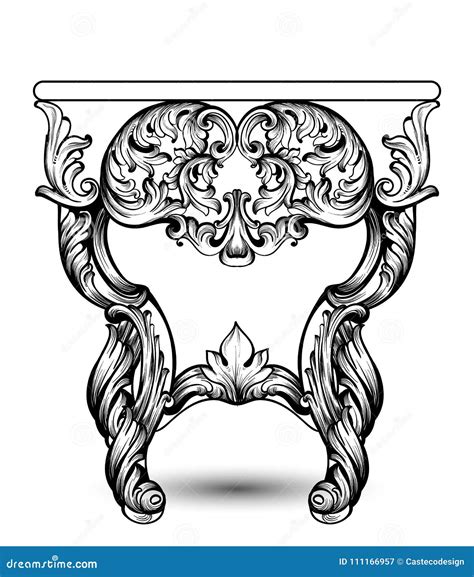 Baroque Console Table With Luxurious Ornaments Vector French Luxury