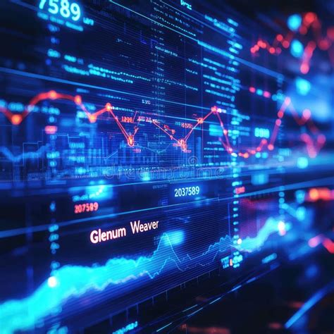 Financial Data Visualization Digital Stock Market Analysis With Glowing Charts Trading