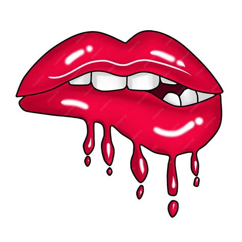 Premium Vector Sexy Drip Lips On A White Background